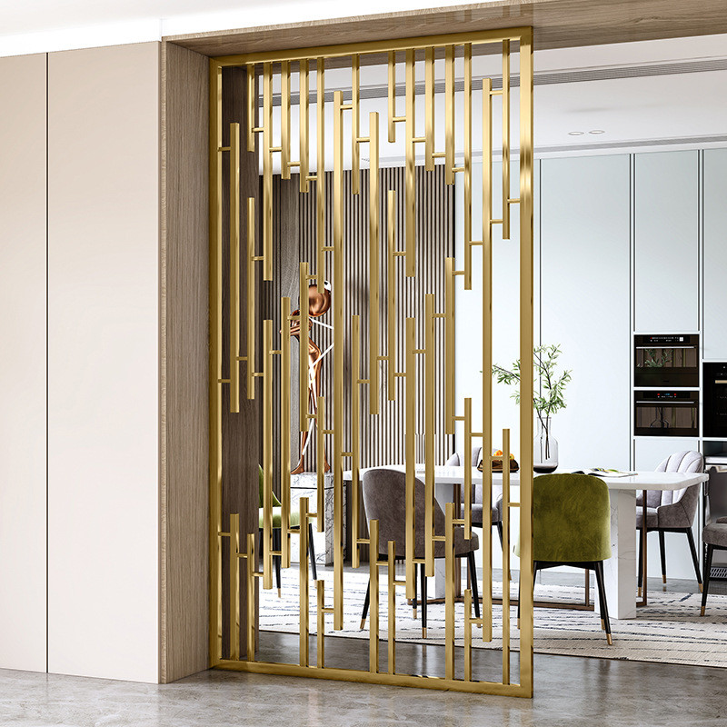 Modern Laser Cut Metal Room Dividers Partitions Gold Popular Colors